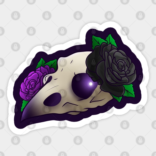 Raven's Crown - Skull And Roses - Sticker | TeePublic