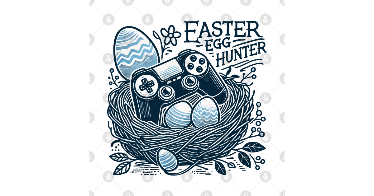 Easter Egg Hunter Gaming Controller Nest - Happy Easter - T-Shirt ...