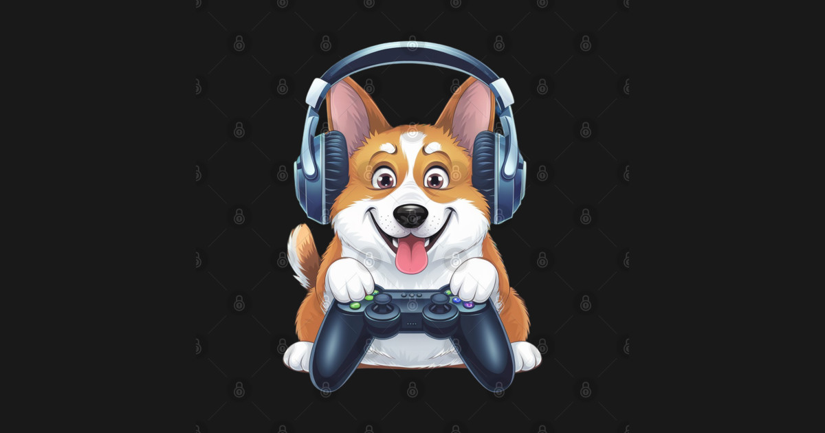 Best Friend Corgi Puppy Gamer - Corgi - T-Shirt | TeePublic