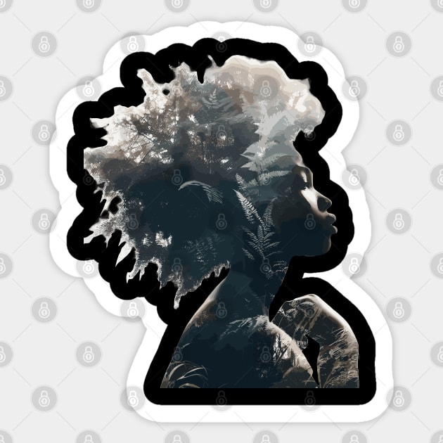 Afrocentric Woman Nature - Afrocentric - Sticker | TeePublic