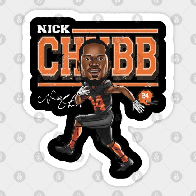 Nick Chubb Cleveland Cartoon - Nick Chubb - Sticker | TeePublic
