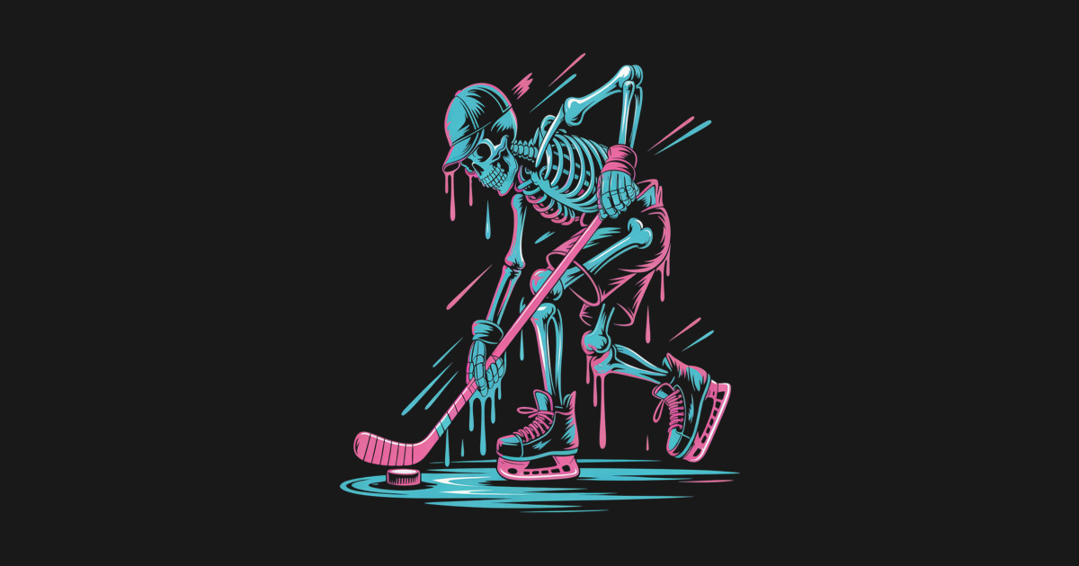 Skeleton Hockey Drip Boys Ice Cream Drip Youth Boys Hockey - Skeleton ...