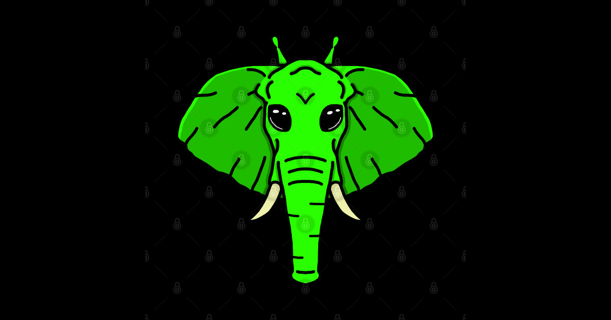 Alien Elephant - Elephant - Sticker | TeePublic