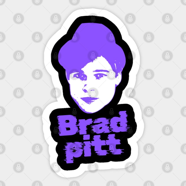 Brad pitt ||| 90s sliced style - Brad Pitt - Sticker | TeePublic