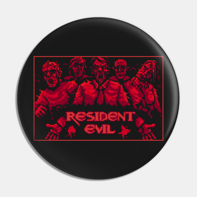 Resident Evil Pixel Art - Resident Evil - Pin | TeePublic