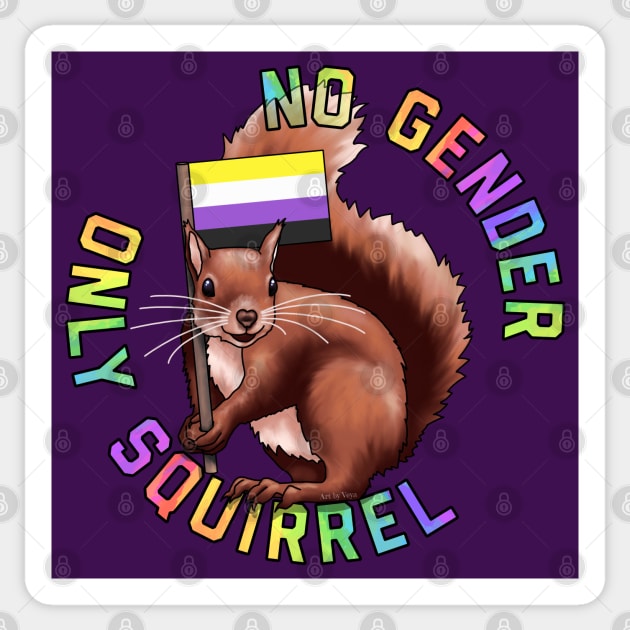 No Gender. Only Squirrel - Nonbinary - Sticker | TeePublic