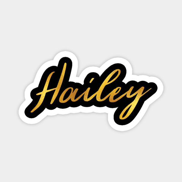 Hailey Name Hand Lettering In Faux Gold Letters Haley Magnet