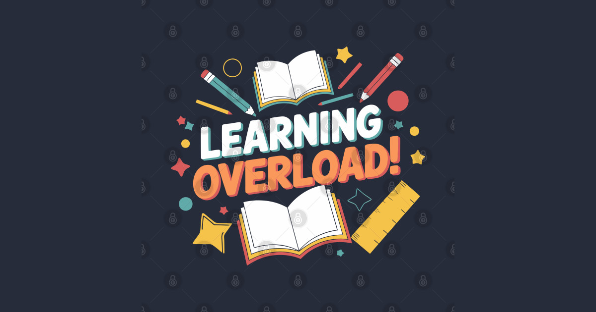 Learning overload - 100 Days Of School Funny - T-Shirt | TeePublic