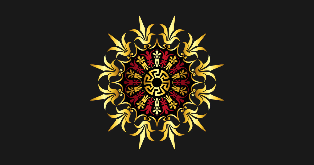 Gold Greek ornament Meander - Ornament - T-Shirt | TeePublic