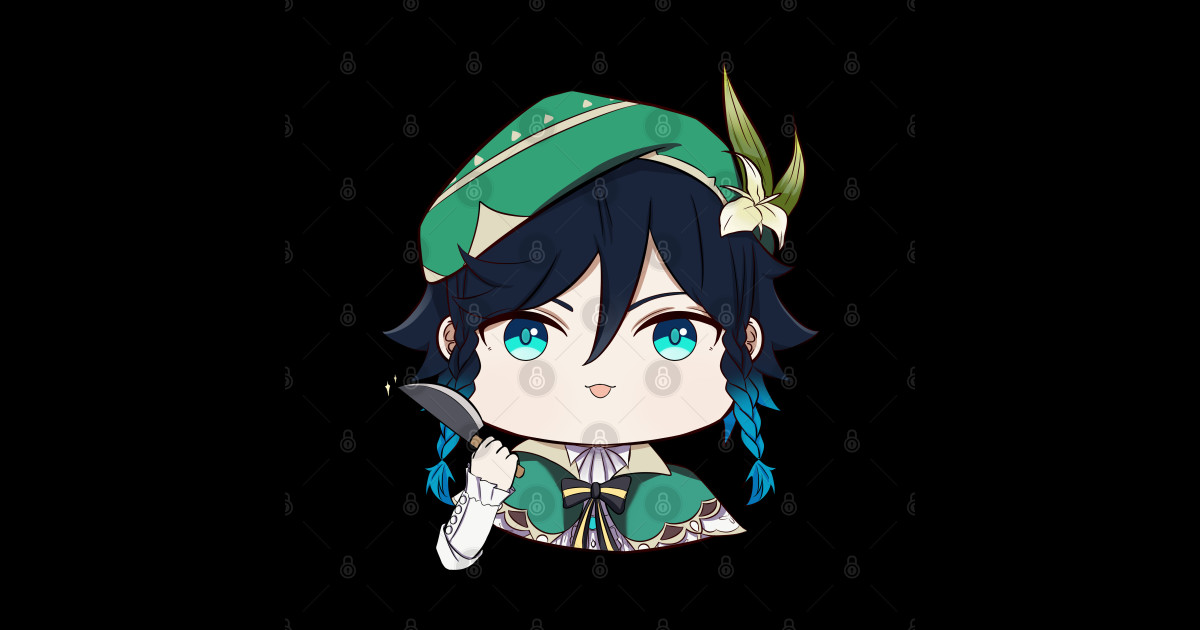 Chibi Venti Genshin Impact hold a knife - Chibi Venti Genshin Impact ...