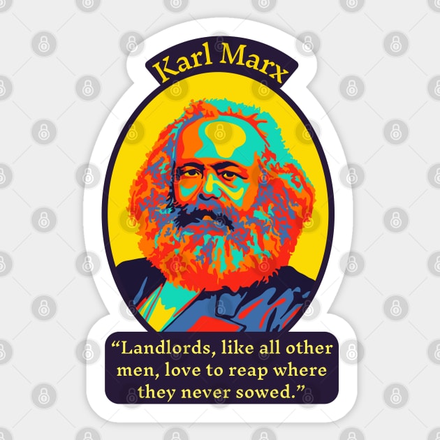 Karl Marx Portrait and Quote - Karl Marx - Sticker | TeePublic