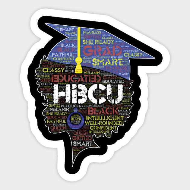 HBCU Grad Afro Word Art - Hbcu Grad - Sticker | TeePublic