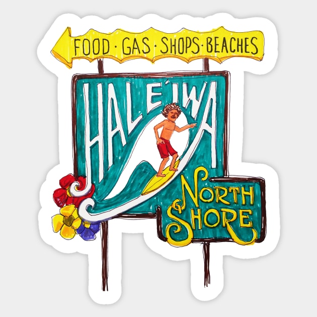 Haleiwa North Shore Sign Man Drawing - Haleiwa North Shore Sign Man ...