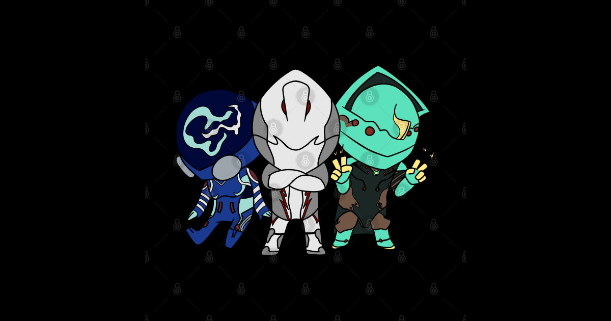 Chibi Warframe Trio - Warframe - Sticker | TeePublic