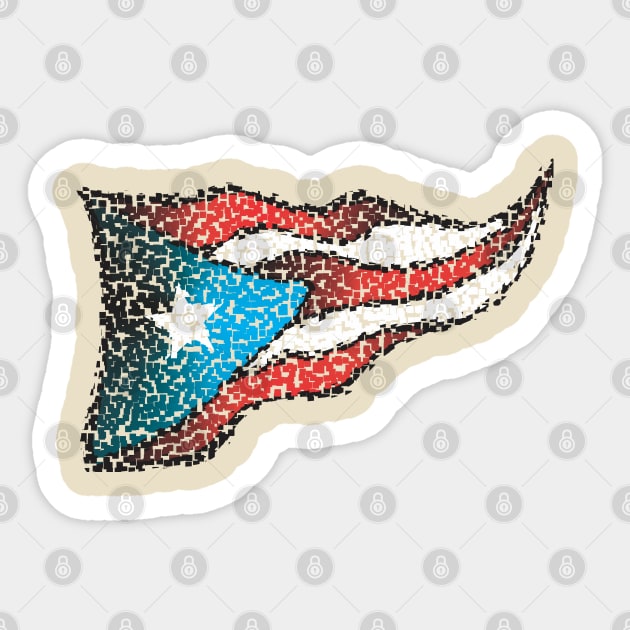 Bandera pixelated - Puerto Rico - Sticker | TeePublic