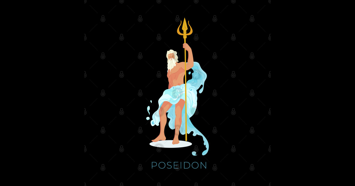 Poseidon Greek Mythology - Poseidon - Sticker | TeePublic