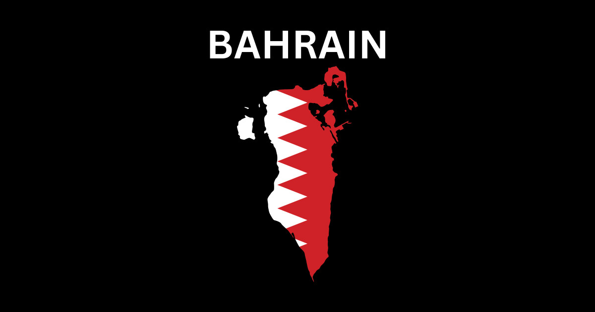 Bahrain Flag Map - Bahrain - Sticker | TeePublic