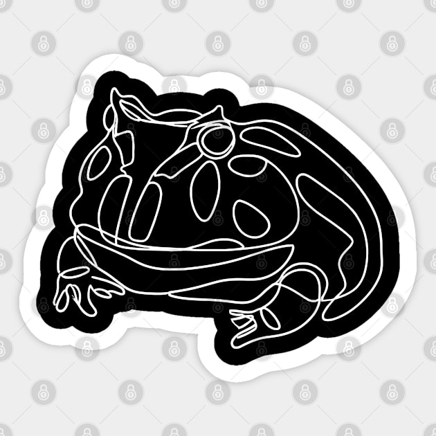 Pacman Frog Line Drawing - Frog - Sticker | TeePublic