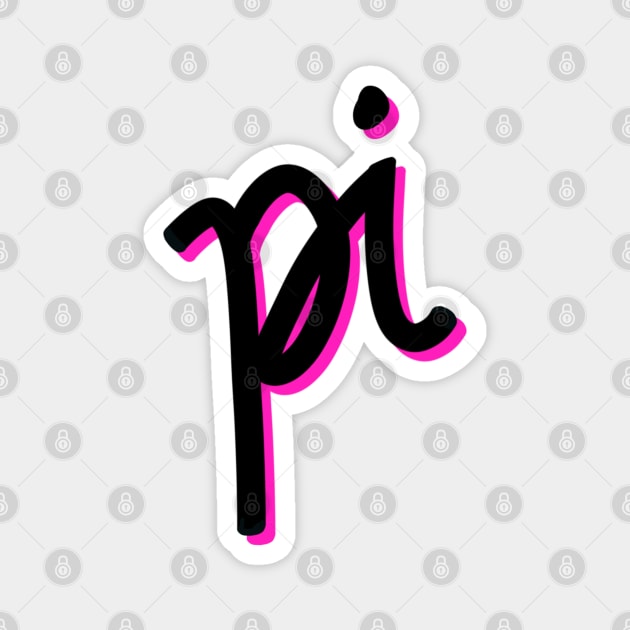 Greek Alphabet: pi (black-pink) - Pi - Magnet | TeePublic