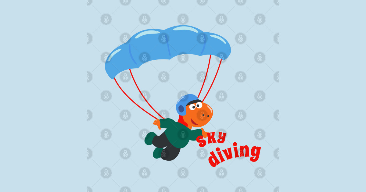 Vector illustration of a cute skydiver. - Skydiving Theme Party - T ...