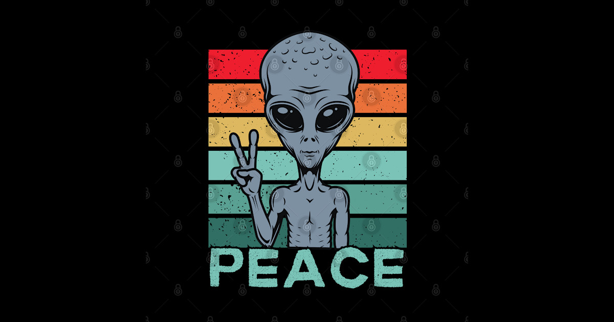 Peace Alien - Peace - Sticker | TeePublic