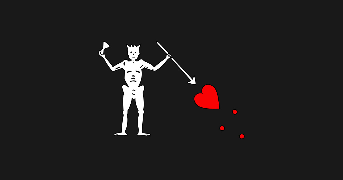 Pirate Flag Captain Blackbeard, Edward Teach Buccaneer Tee - Pirate - T ...