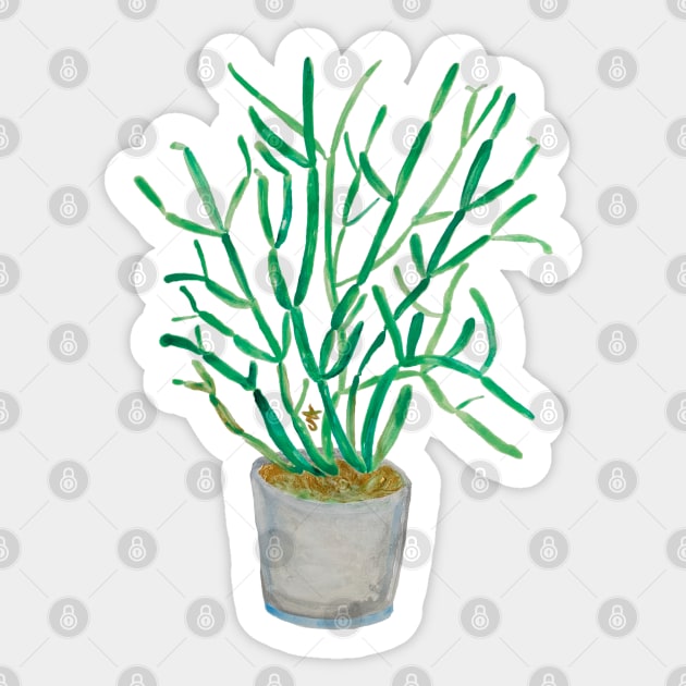 Pencil Plant, Quarantine Watercolor - Succulent - Sticker | TeePublic