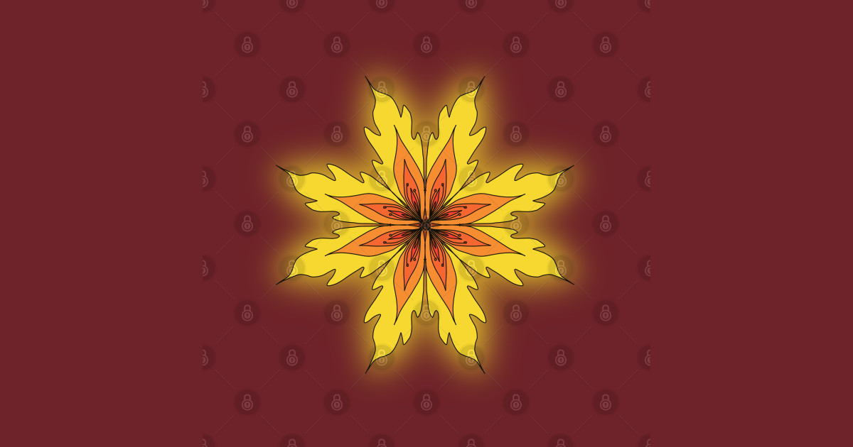 Fire Mandala zentangle - Fiery Heart - T-Shirt | TeePublic