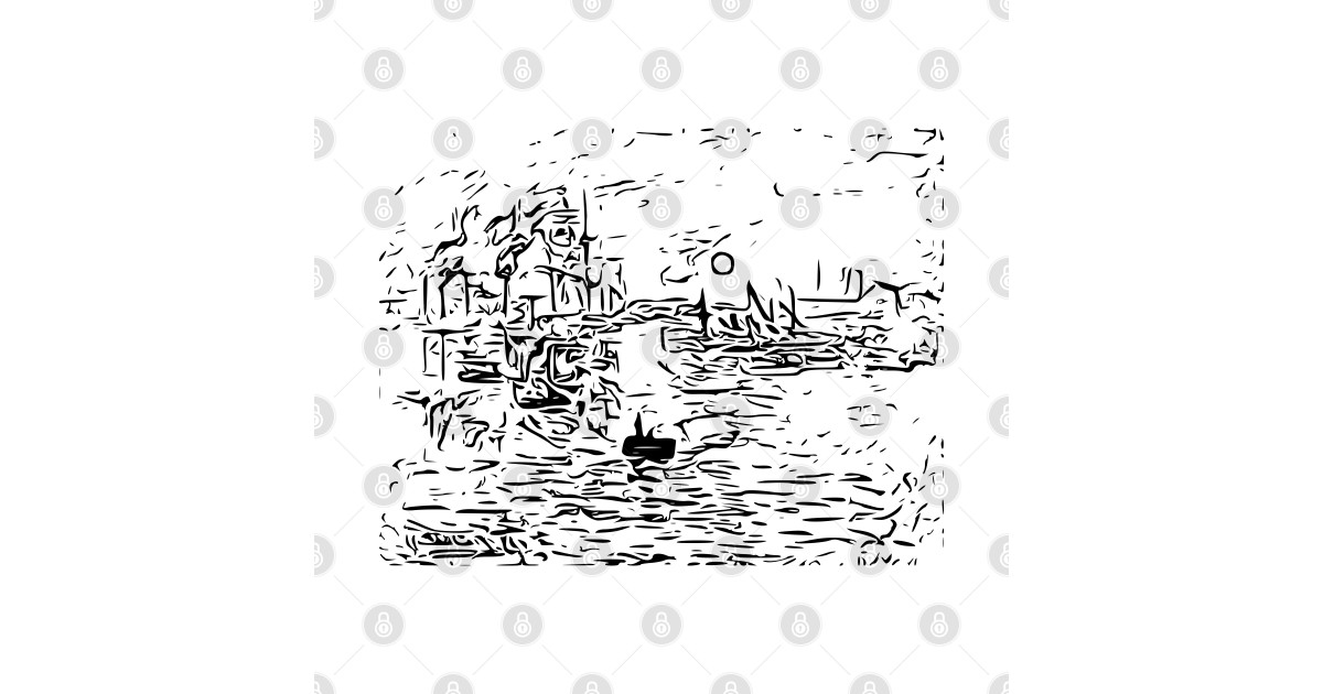Claude Monet | Impression, Sunrise | Line art - Claude Monet - T-Shirt ...