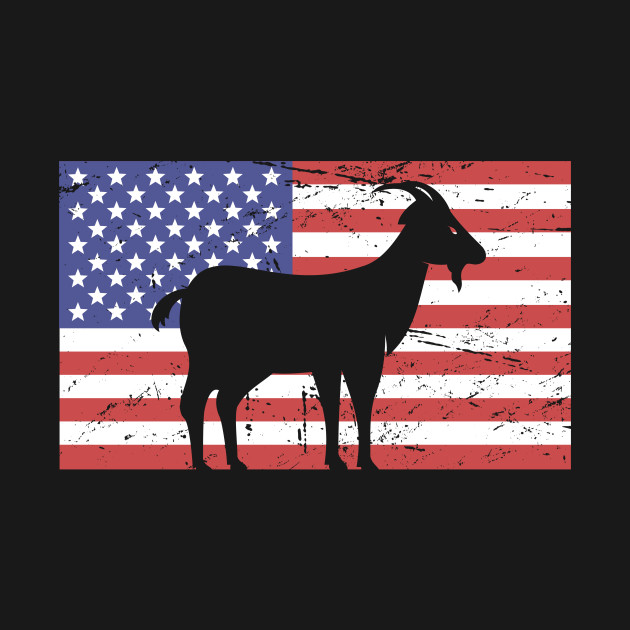 United States –– American Flag & Goat - Goat - T-Shirt | TeePublic