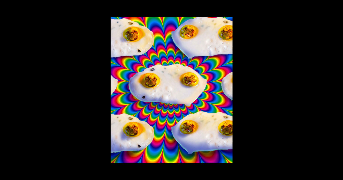 Trippy Pug Egg - Trippy Pug Egg - Sticker | TeePublic