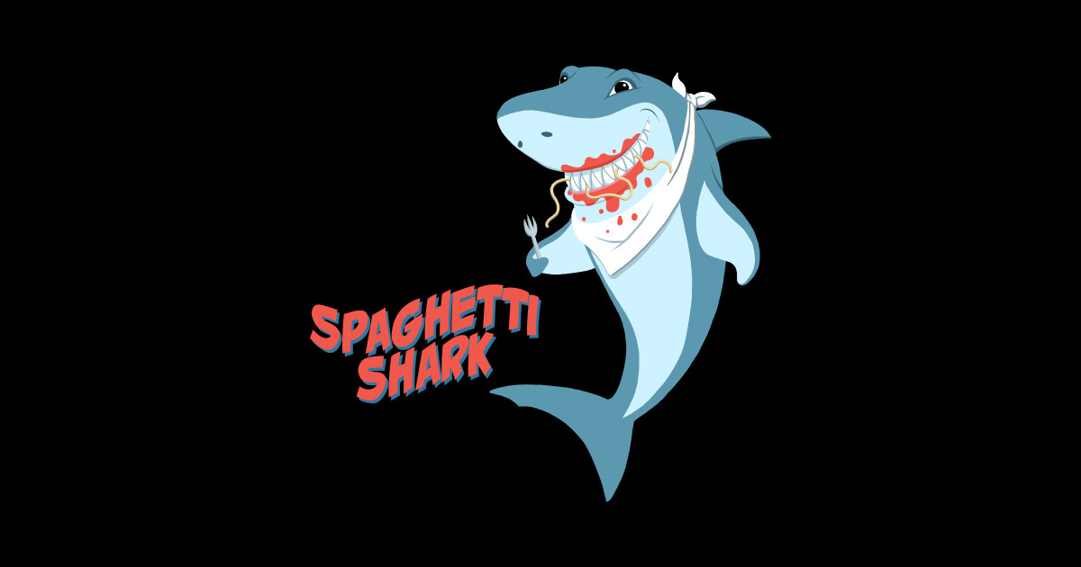 Spaghetti Shark - Spaghetti Lover - Sticker | TeePublic