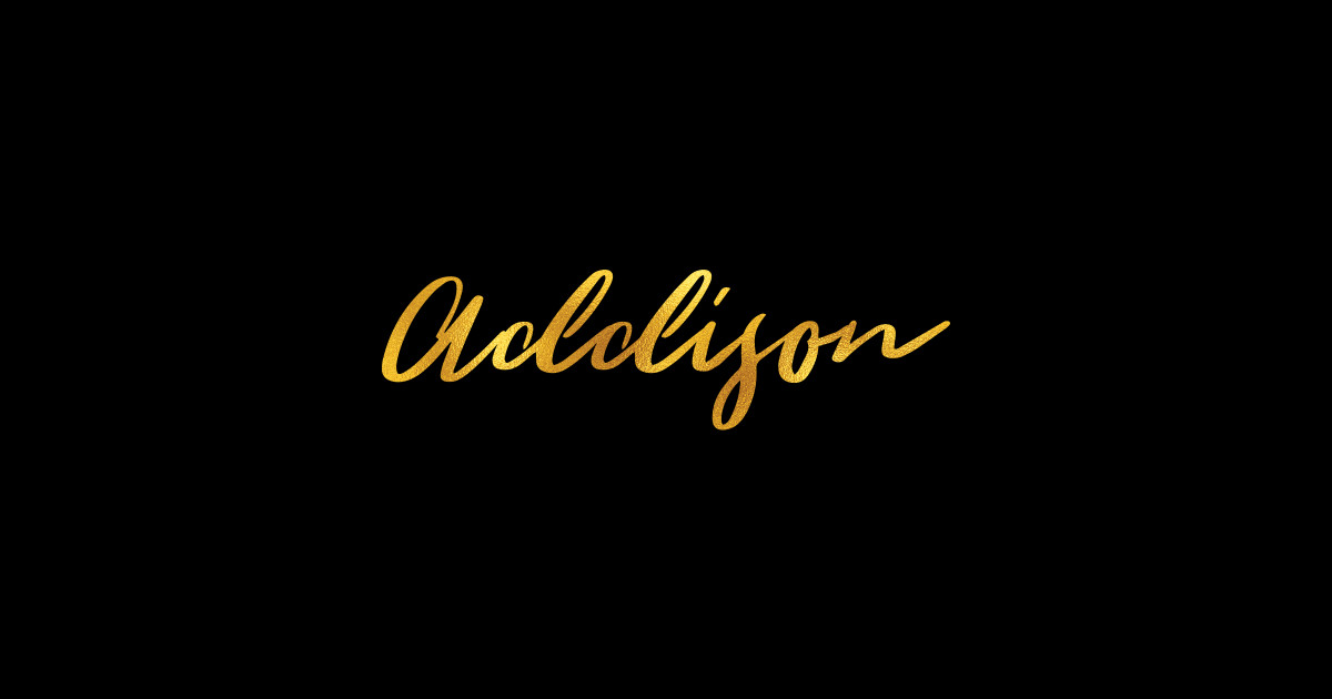 Addison Name Hand Lettering in Gold Letters - Addison - Sticker | TeePublic