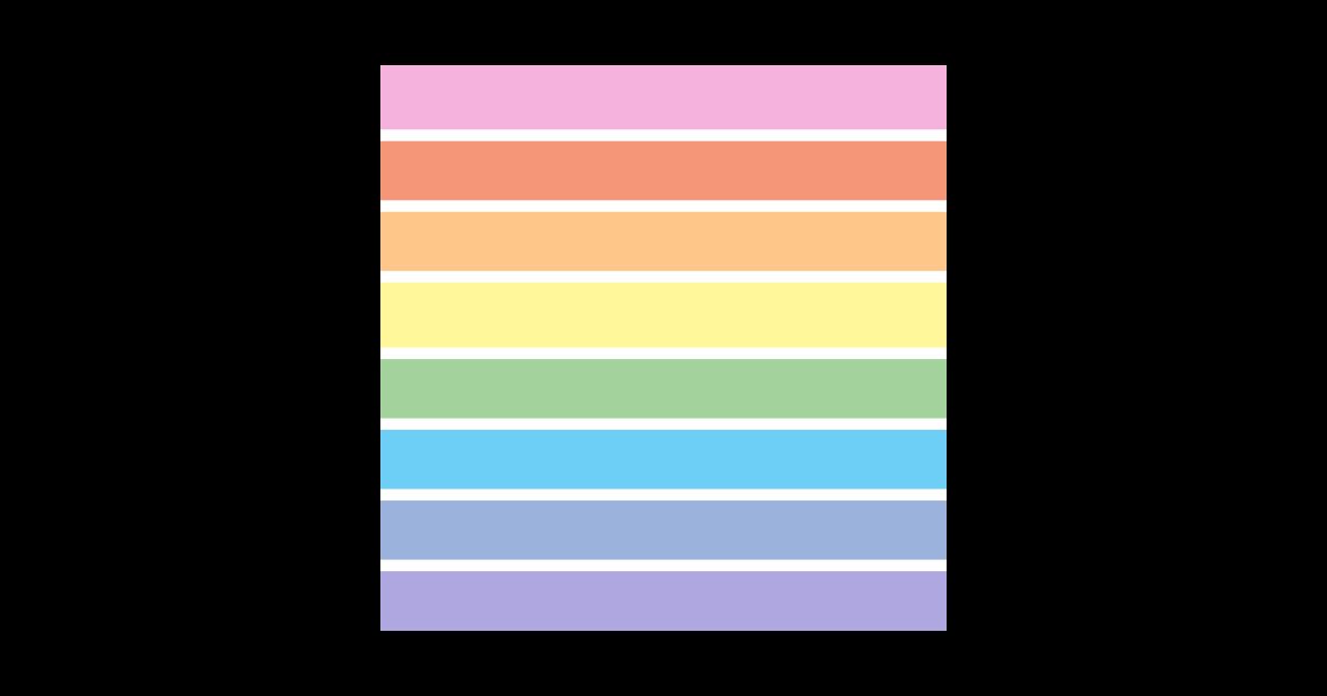 Bright pastel rainbow stripes - horizontal - Rainbow - Sticker | TeePublic