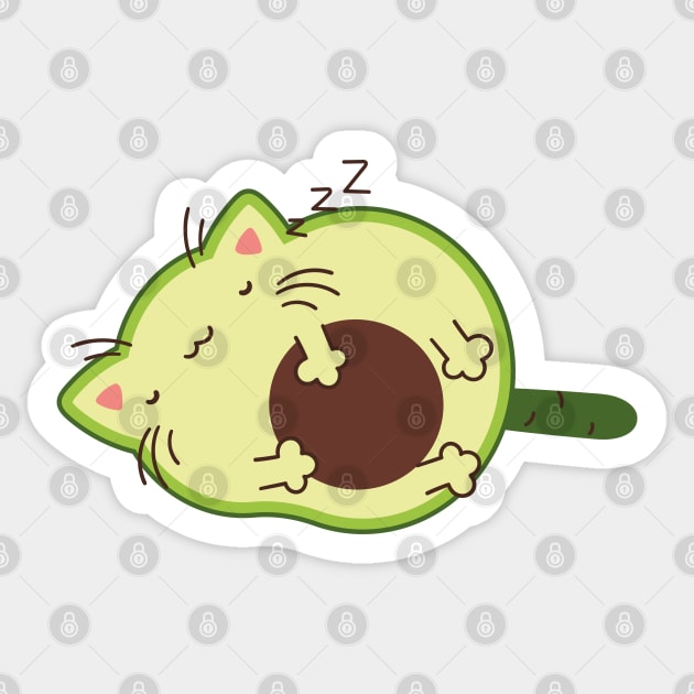 Sleeping avocado cat - Avocado - Sticker | TeePublic