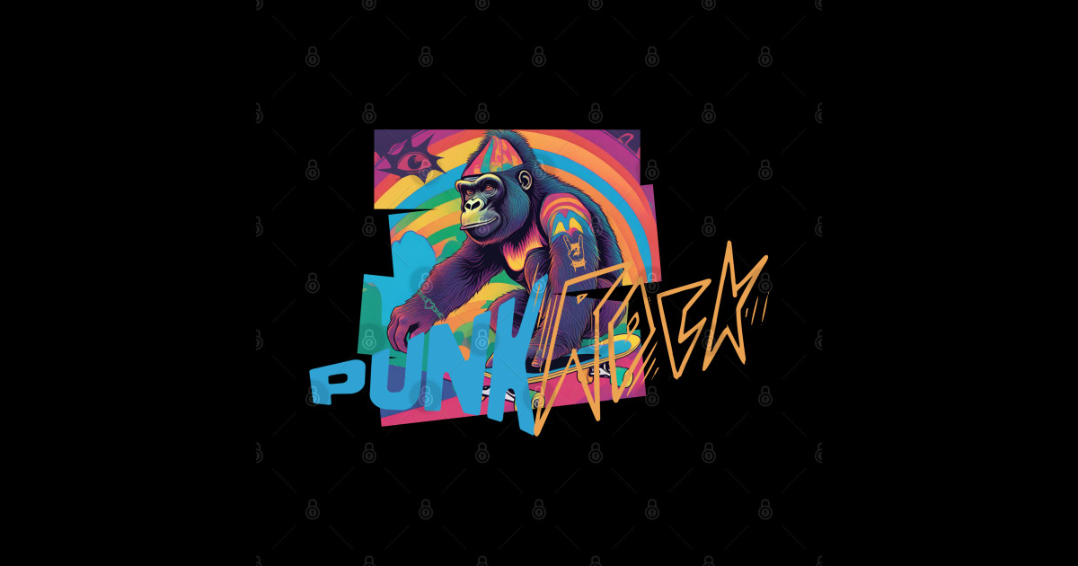 Punk Rock Gorilla - Punk Rock - Sticker | TeePublic