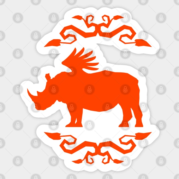 Angel Rhino - White Rhinoceros - Sticker | TeePublic
