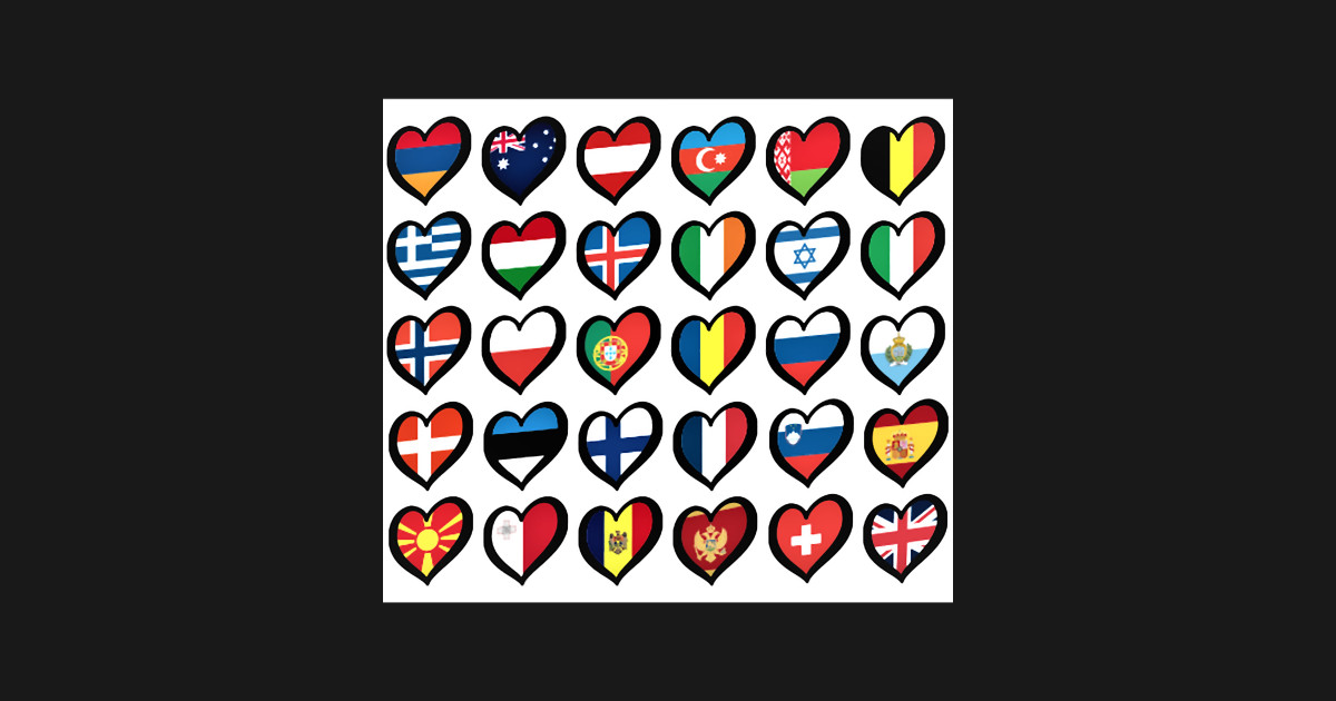 Eurovision Song Contest Flags Hearts - Eurovision Song Contest Flags ...