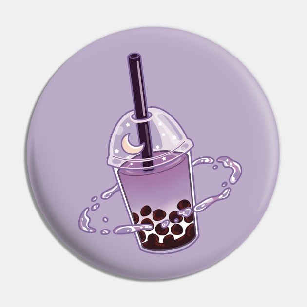 Taro Boba Milk Tea Space - Boba - Pin | TeePublic