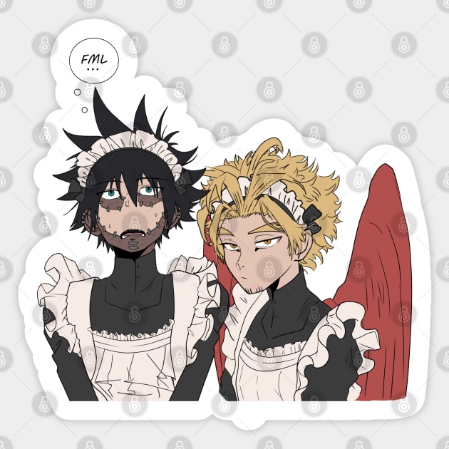 Maid Dabi x Maid Hawks - MHA - Hawks X Dabi - Sticker | TeePublic