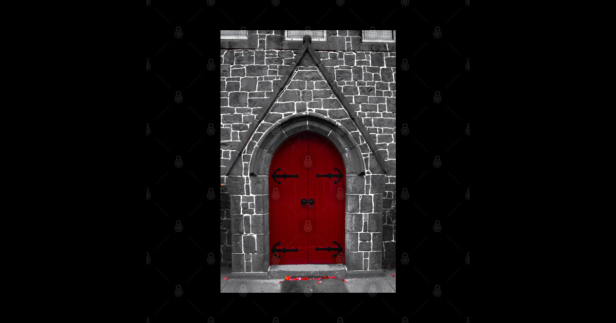 Little red door - Architecture - Sticker | TeePublic