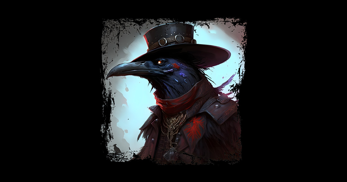 Raven Renaissance: A Cool Comic Portrait of a Raven Head in Renaissance ...