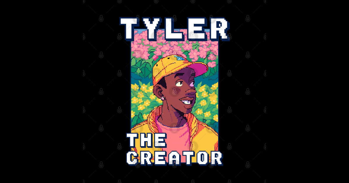 Tyler The Creator Pixelated Cartoon - Tyler The Creator - Magnet ...