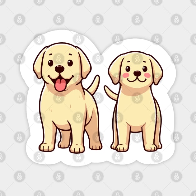 two Yellow Labrador Retriever - Yellow Labrador Retriever - Magnet ...