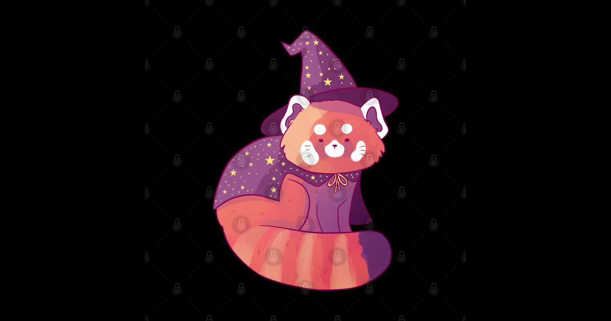 Cute red panda wizard - Red Panda Lover - Sticker | TeePublic