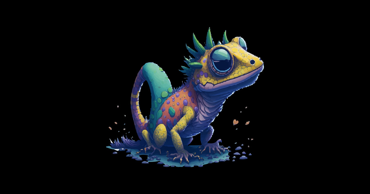 Gamer's Perfect Illustration - Cute Colorful Gekko - Gekko - Sticker ...