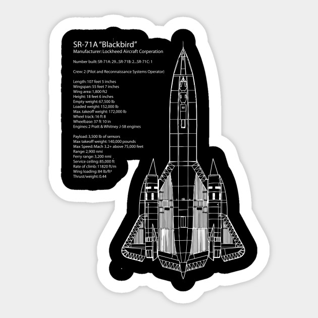 SR71 Blackbird - Sr71 Sr 71 - Sticker | TeePublic