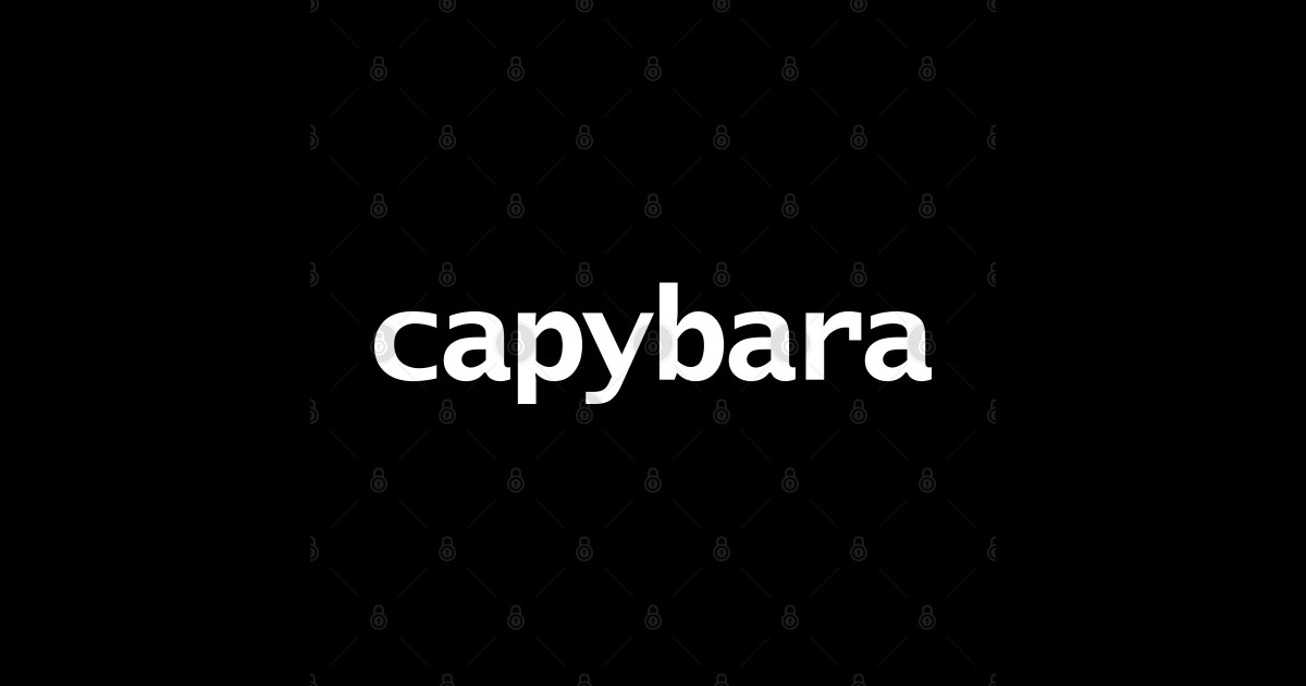Capybara White Text Typography - Capybara - Sticker | TeePublic