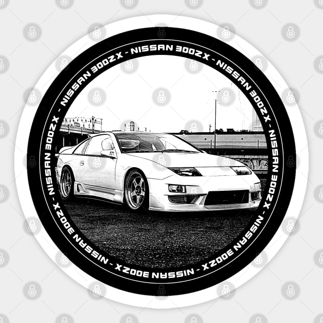 NISSAN 300ZX Black 'N White 4 (Black Version) - Jdm - Sticker | TeePublic