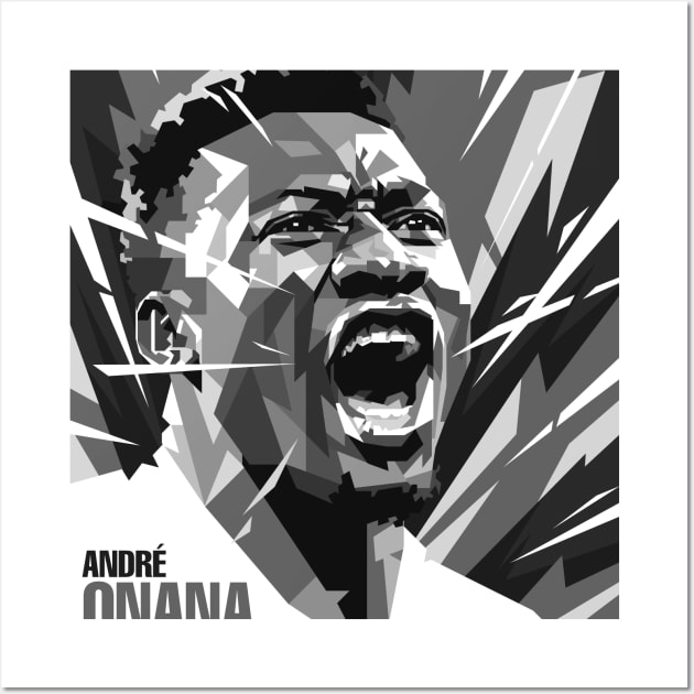 Andre Onana Illustration in Grayscale - Andre Onana - Posters and Art ...